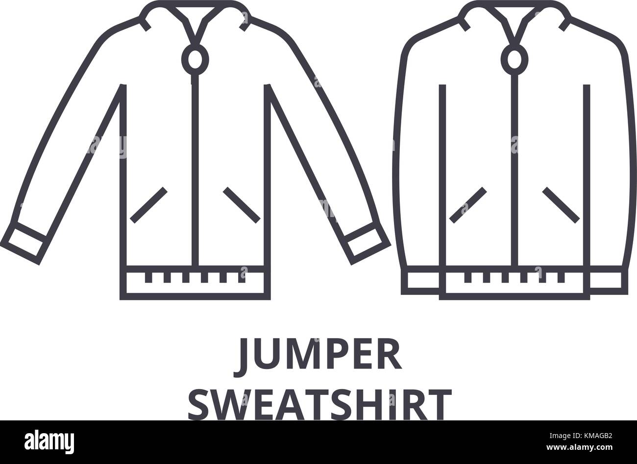 jumper sweatshirt line icon, outline sign, linear symbol, vector, flat ...