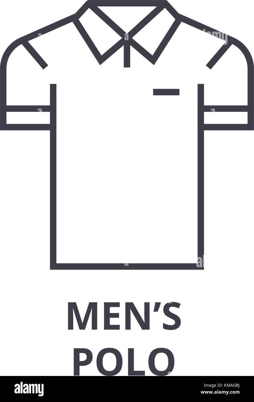 men polo line icon, outline sign, linear symbol, vector, flat ...
