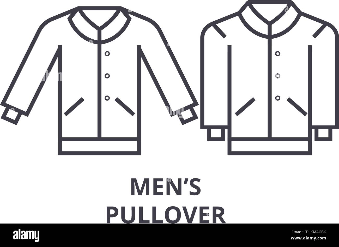 men pullover line icon, outline sign, linear symbol, vector, flat ...