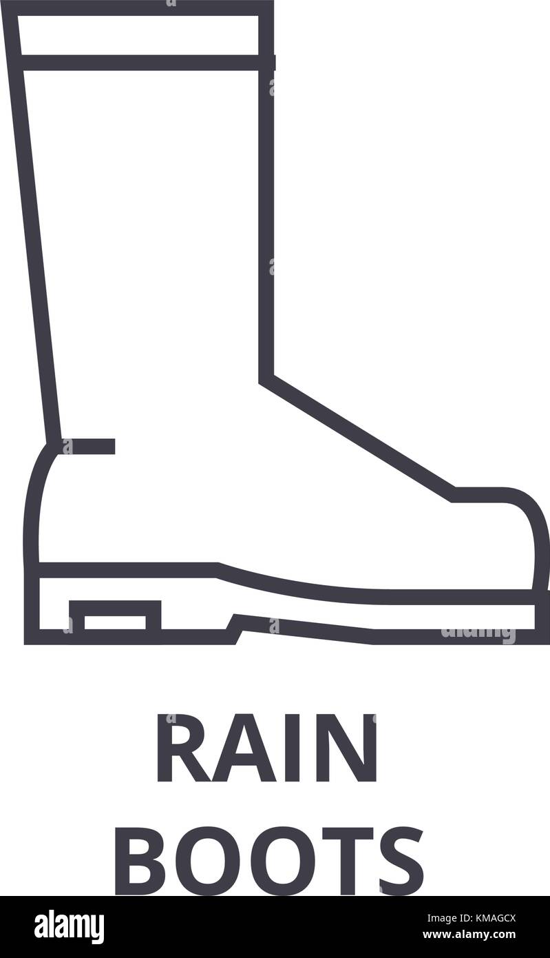rain boots line icon, outline sign, linear symbol, vector, flat ...