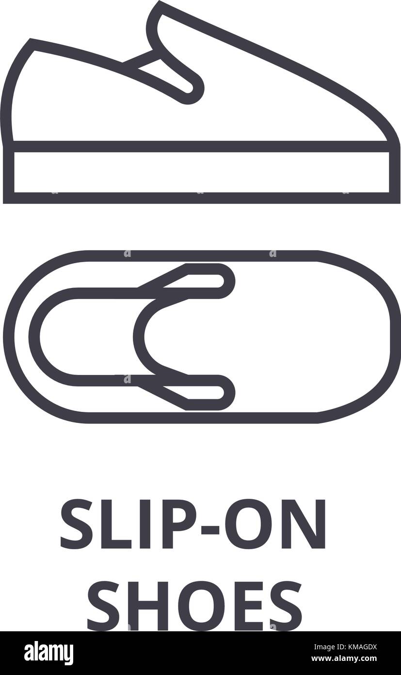 slip on shoes line icon, outline sign, linear symbol, vector, flat ...