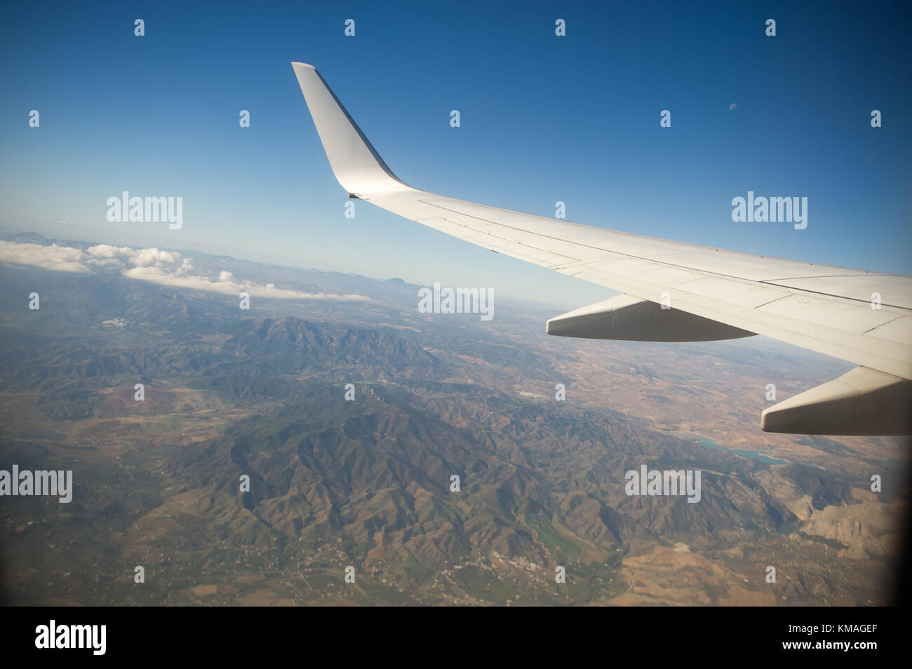 View from the airplane window. Beautiful scenery from an unexpected ...