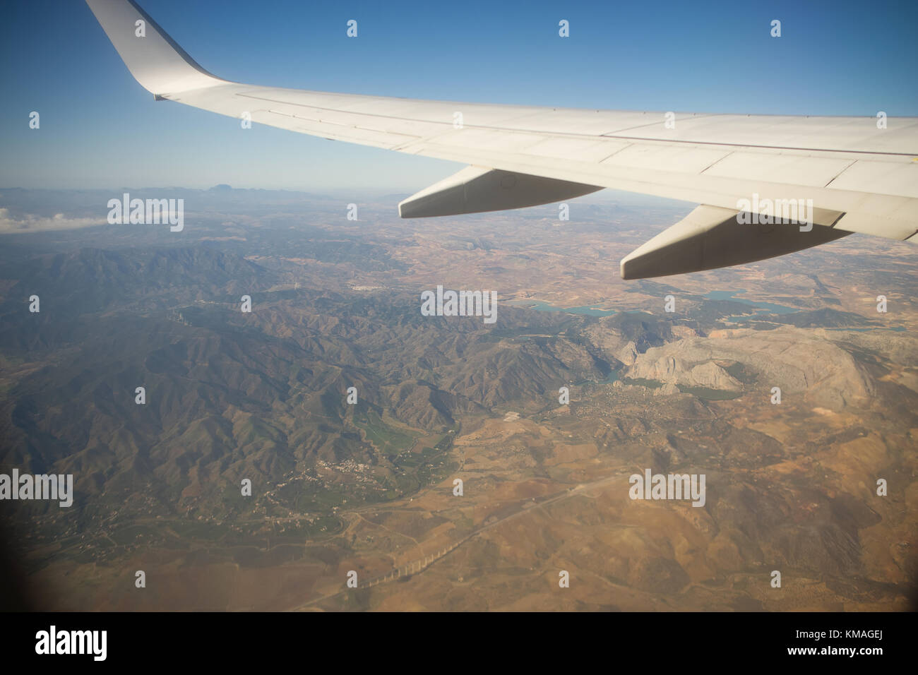 View from the airplane window. Beautiful scenery from an unexpected ...