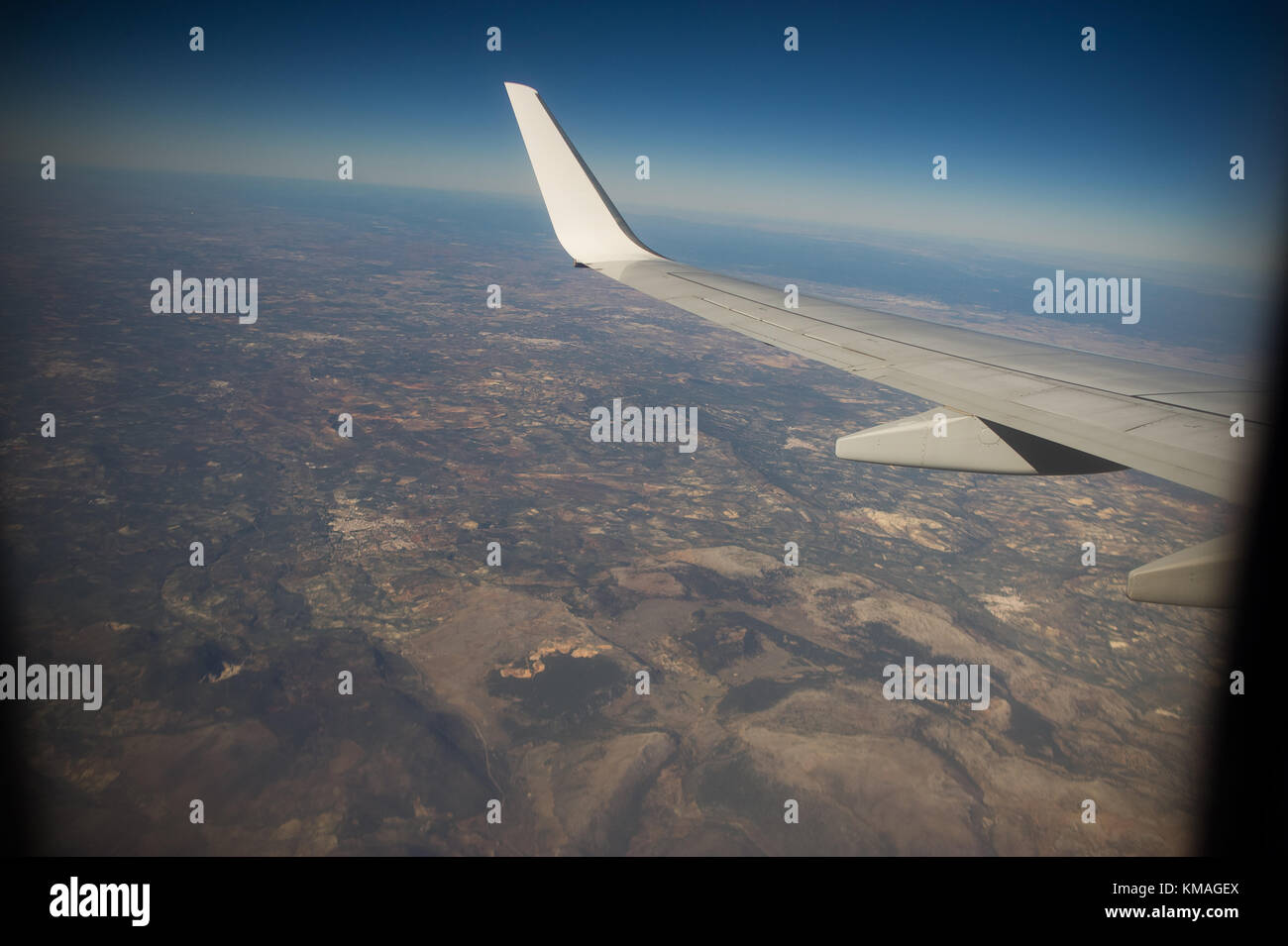 View from the airplane window. Beautiful scenery from an unexpected ...