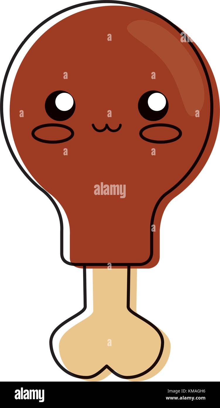 kawaii chicken leg vector illustration Stock Vector Image & Art - Alamy