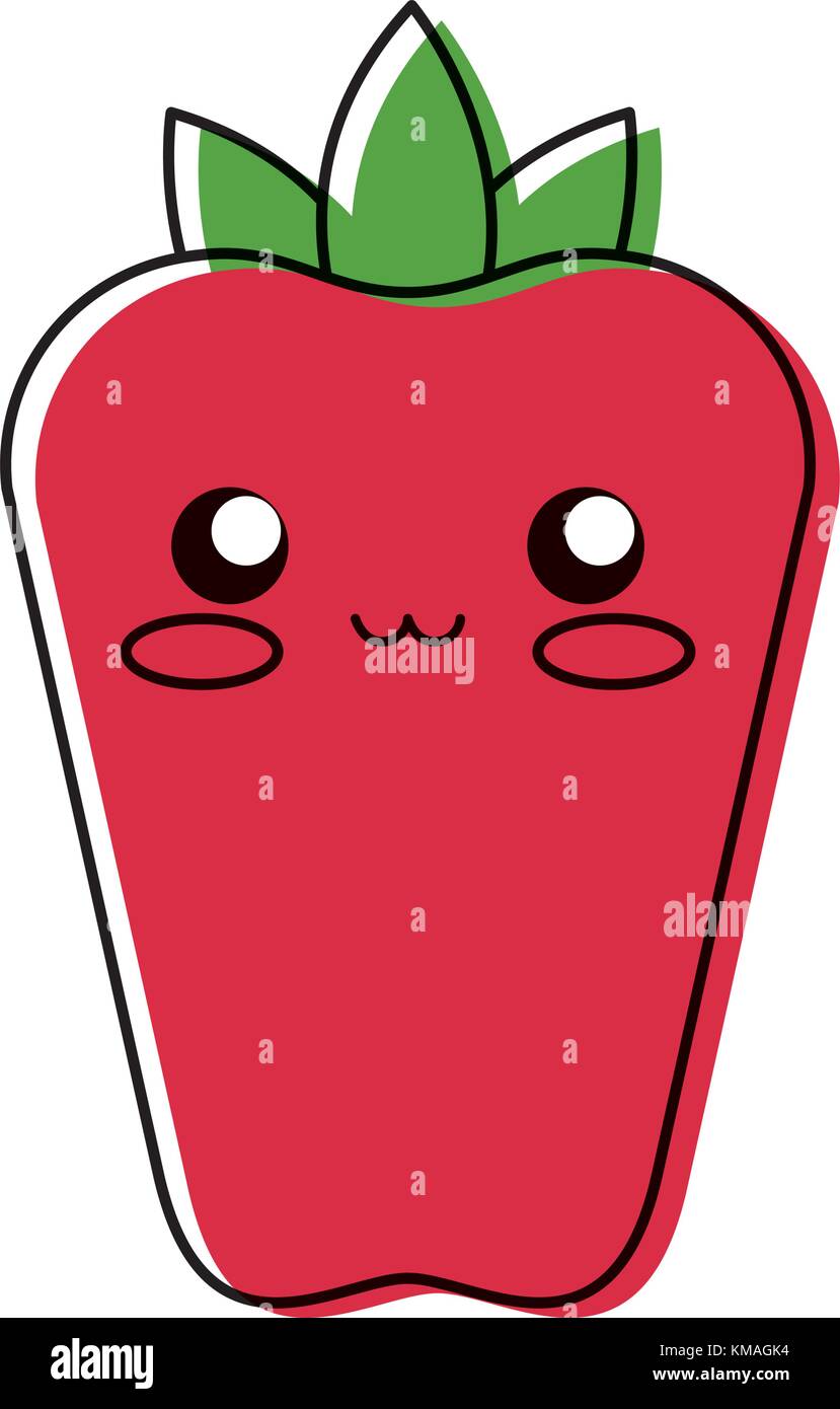 kawaii red pepper vector illustration Stock Vector Image & Art - Alamy