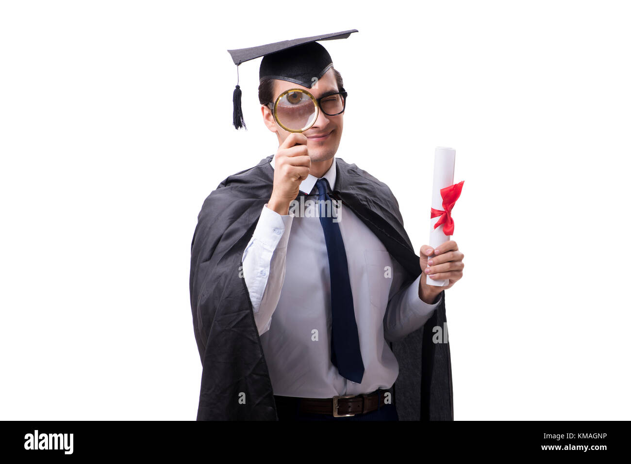 Student graduate isolated on white background Stock Photo - Alamy