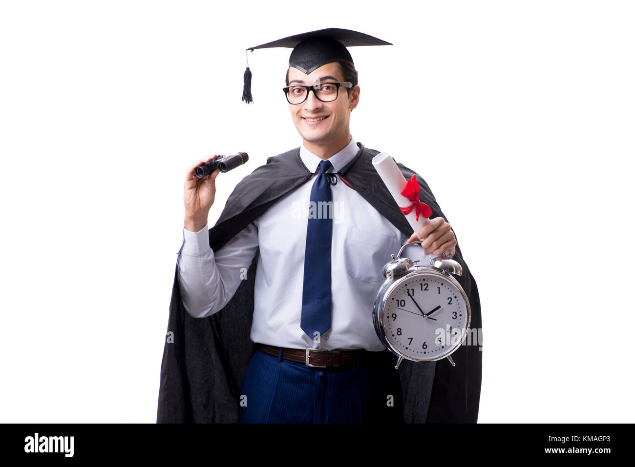 Student graduate isolated on white background Stock Photo - Alamy