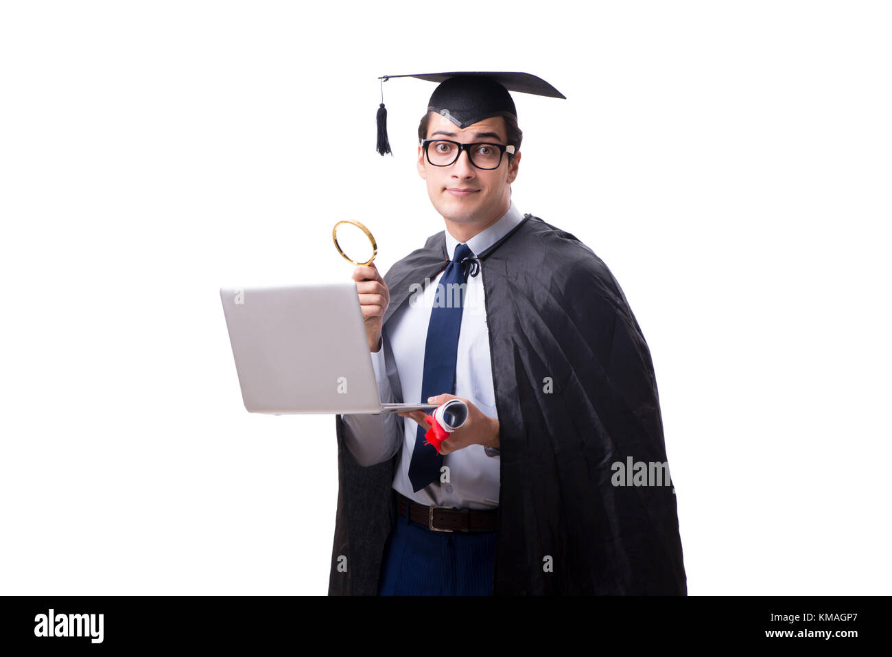 Student graduate isolated on white background Stock Photo - Alamy