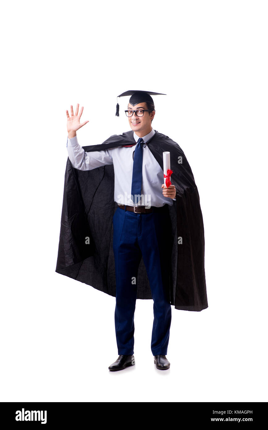 Student graduate isolated on white background Stock Photo - Alamy