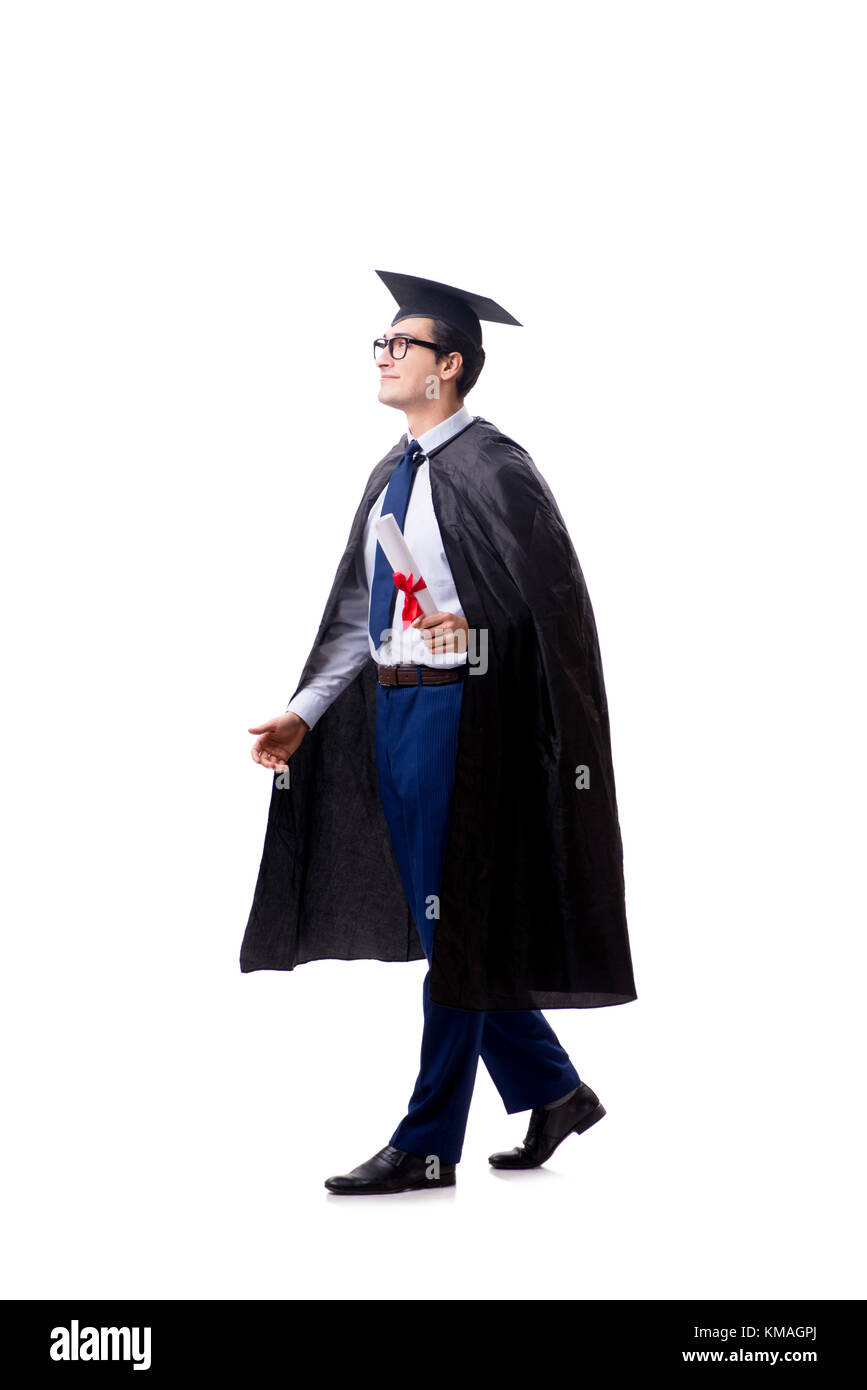 Student graduate isolated on white background Stock Photo - Alamy