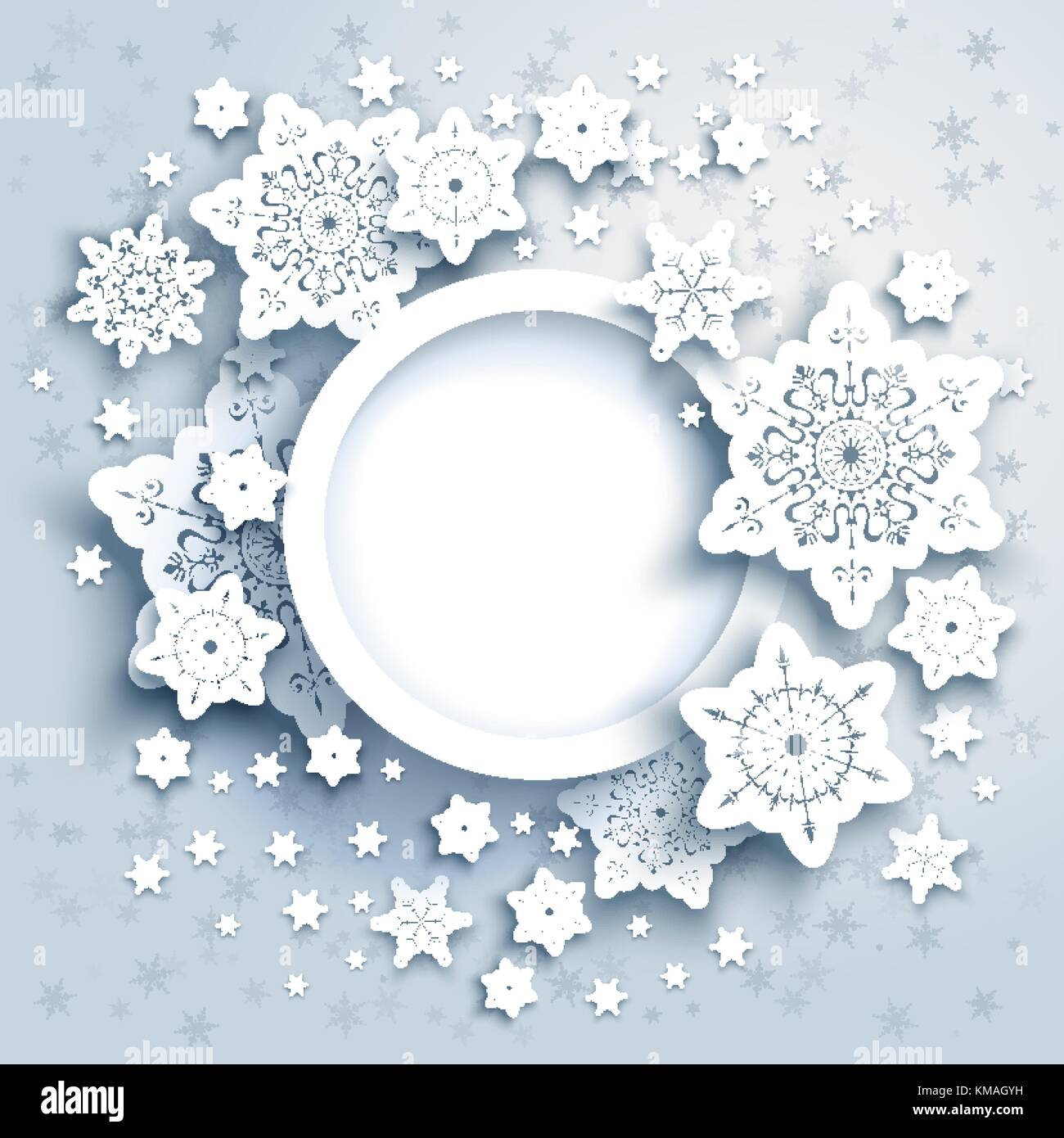 Winter snowflakes paper card Stock Vector Image & Art - Alamy
