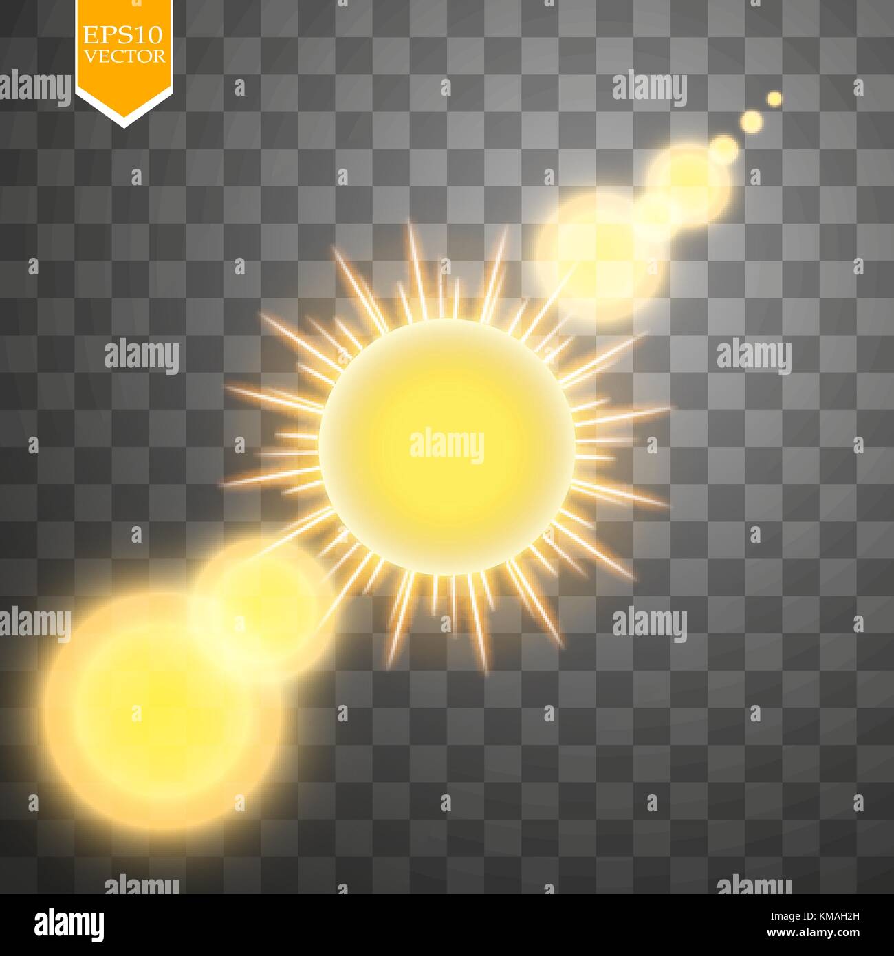 Abstract gold Sun and energy ring on transparent background. Sun Stock ...