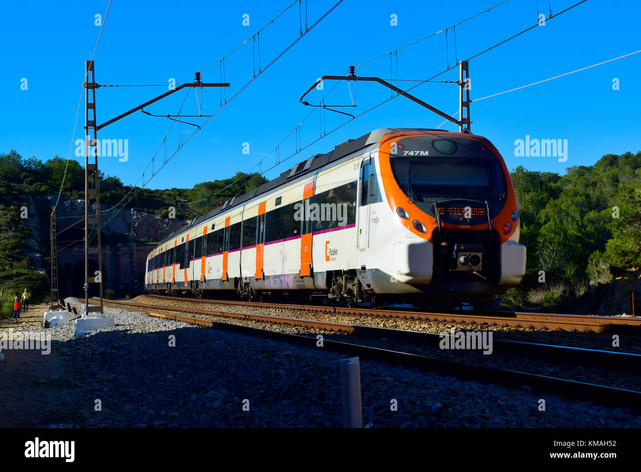 Train. Barcelona province, Catalonia, Spain Stock Photo - Alamy