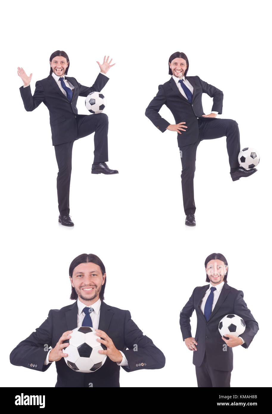 Man with football isolated on white Stock Photo - Alamy