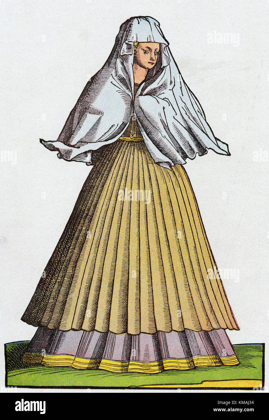 Roman prostitute or courtesan of the 16th century in street dress ...