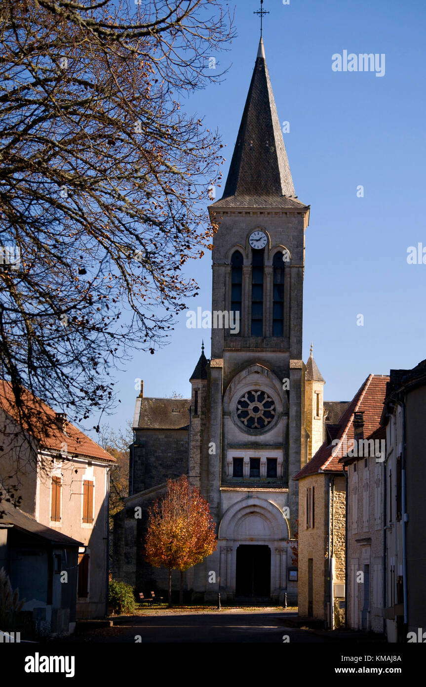 Eglise Saint-Vincent de Dégagnac, Lot department, France Stock Photo ...