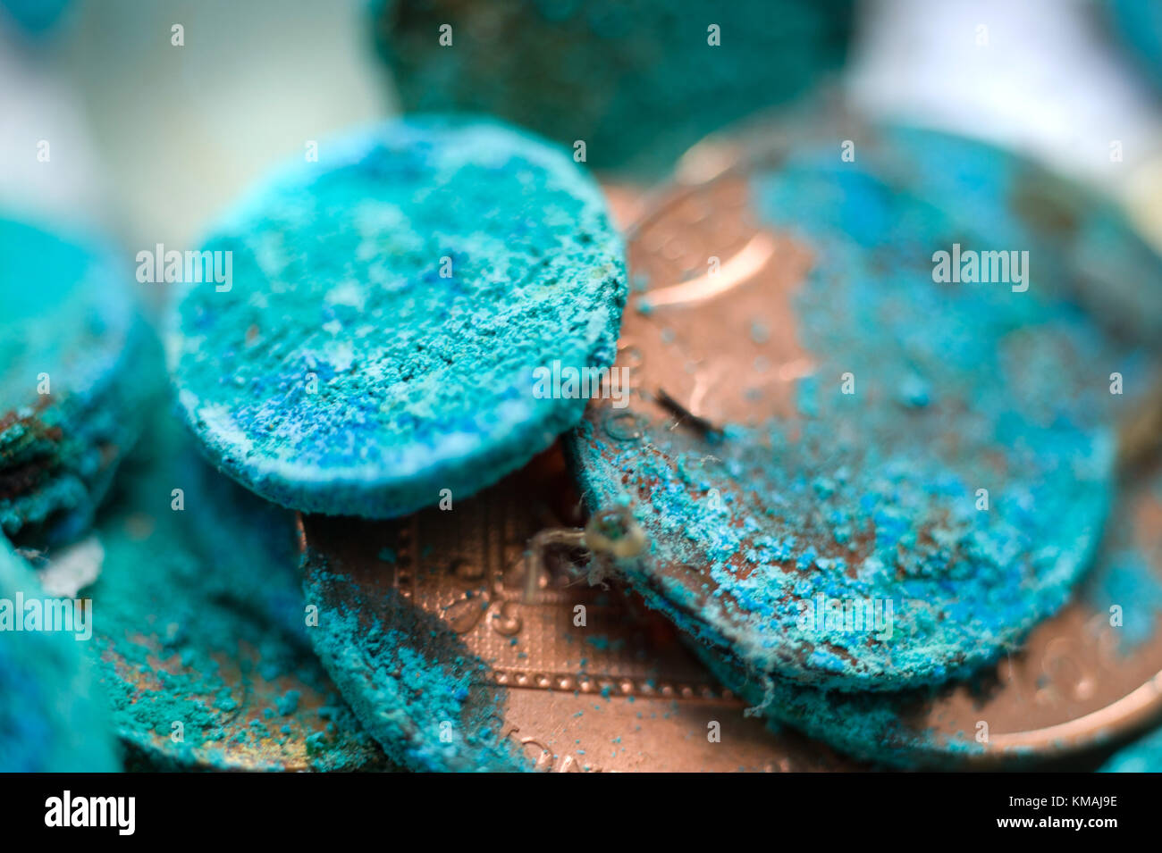 Verdigris on coins Stock Photo - Alamy