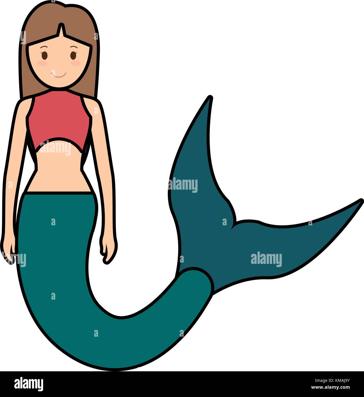 Cute smiling mermaid icon Stock Vector Image & Art - Alamy
