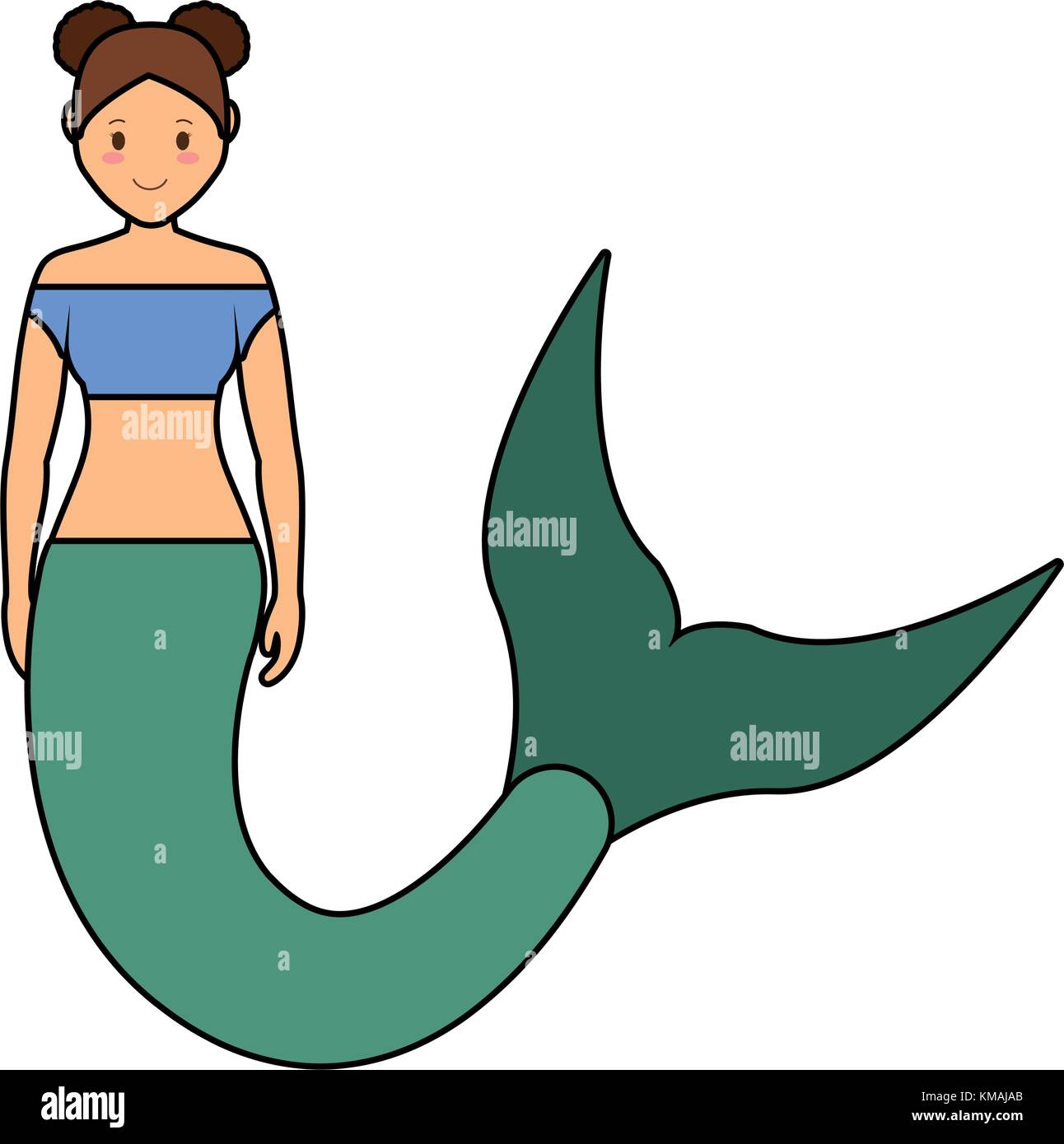 Cute smiling mermaid icon Stock Vector Image & Art - Alamy