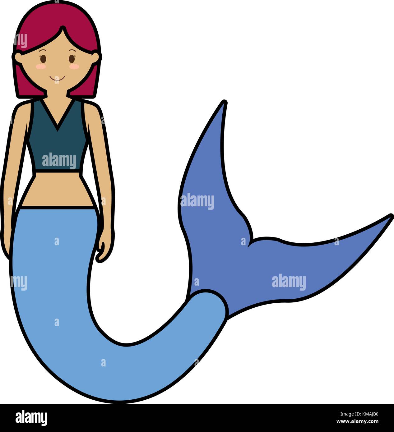 Cute smiling mermaid icon Stock Vector Image & Art - Alamy