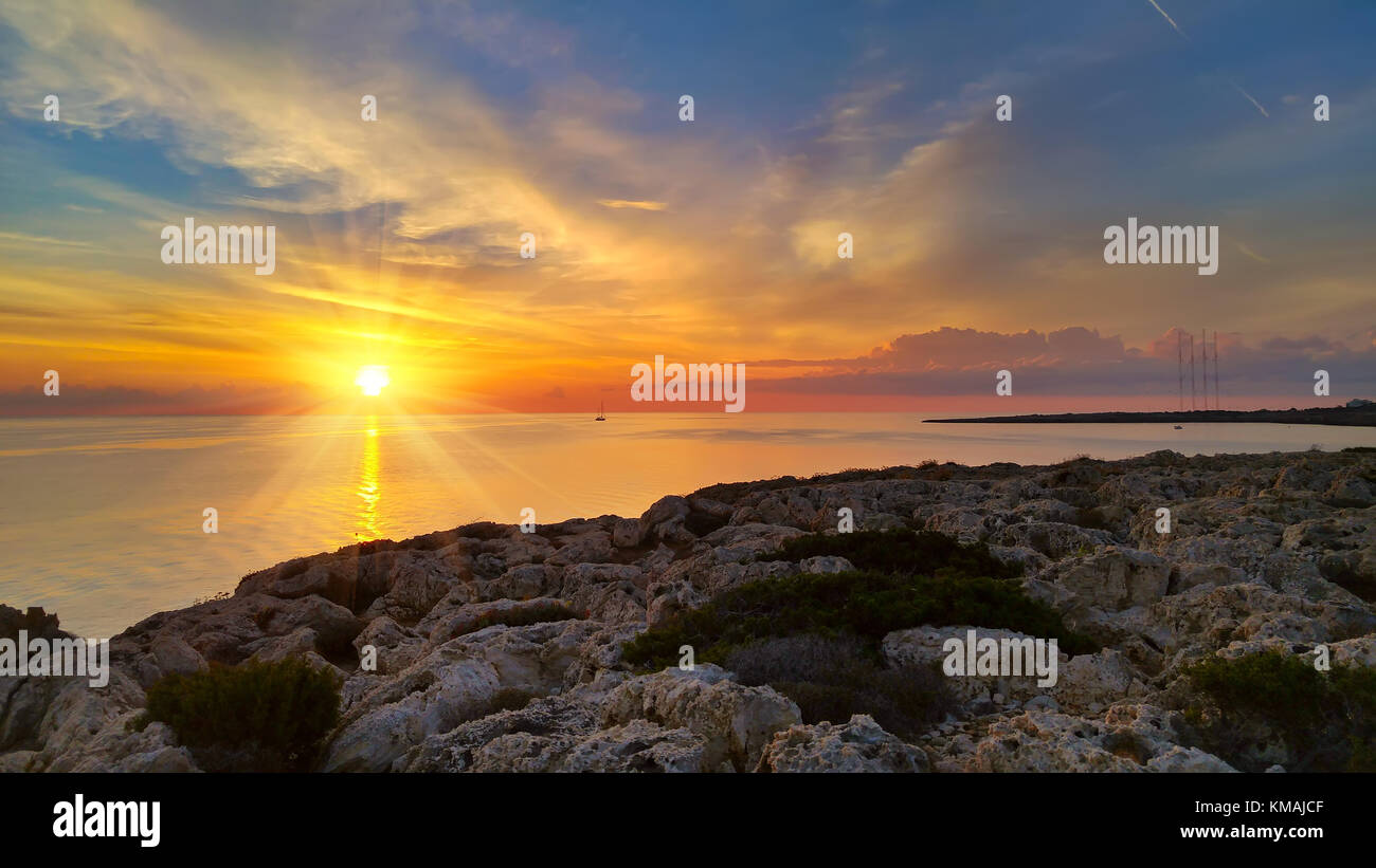 Cyprus beautiful sunrise Stock Photo - Alamy