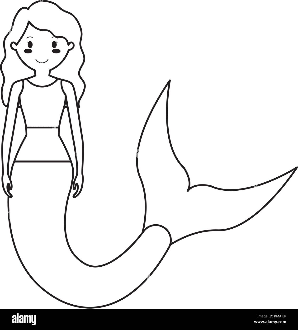 Cute smiling mermaid icon Stock Vector Image & Art - Alamy