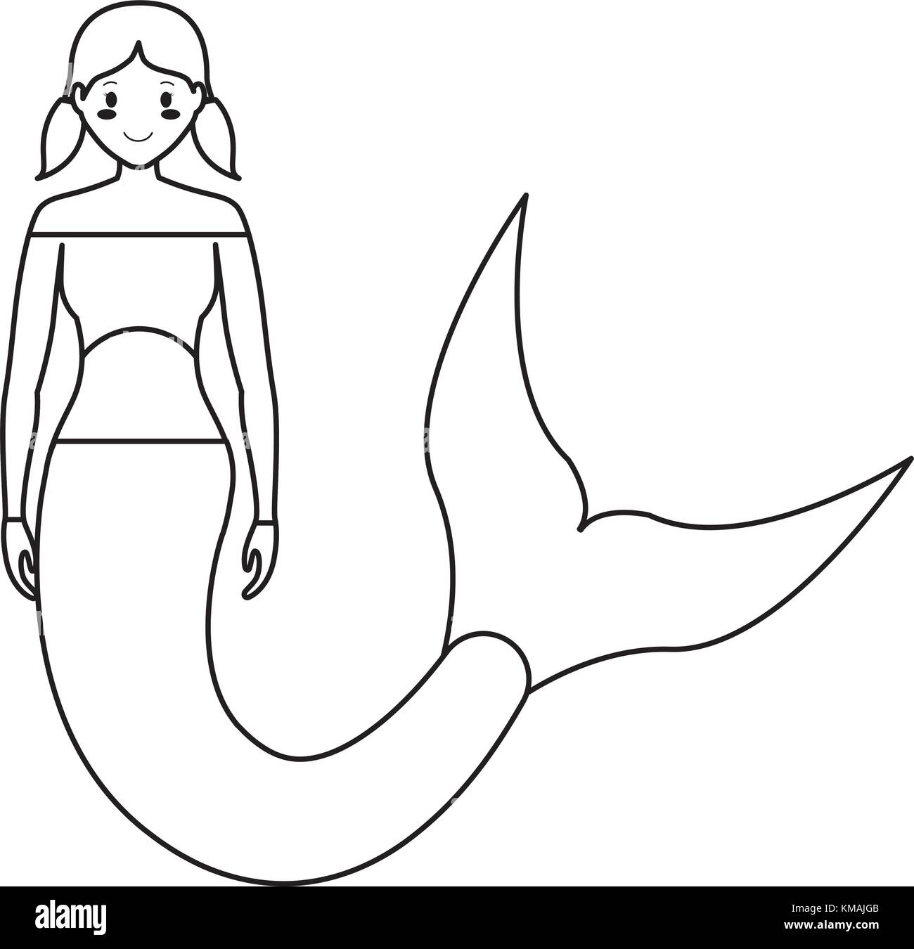 Cute smiling mermaid icon Stock Vector Image & Art - Alamy