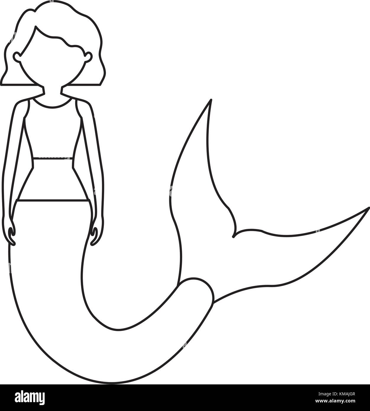 Mermaid clipart Black and White Stock Photos & Images - Alamy
