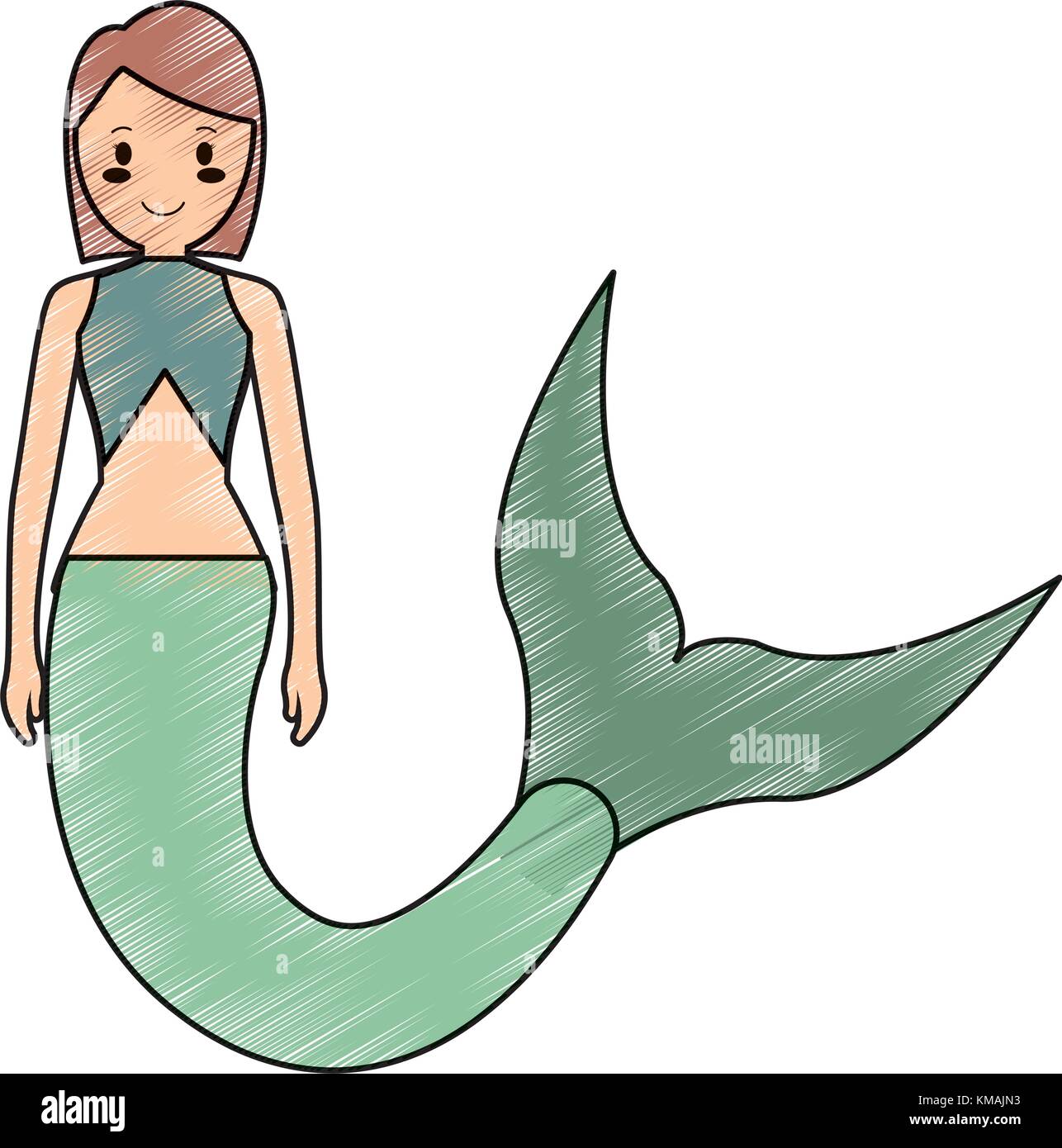 Cute smiling mermaid icon Stock Vector Image & Art - Alamy