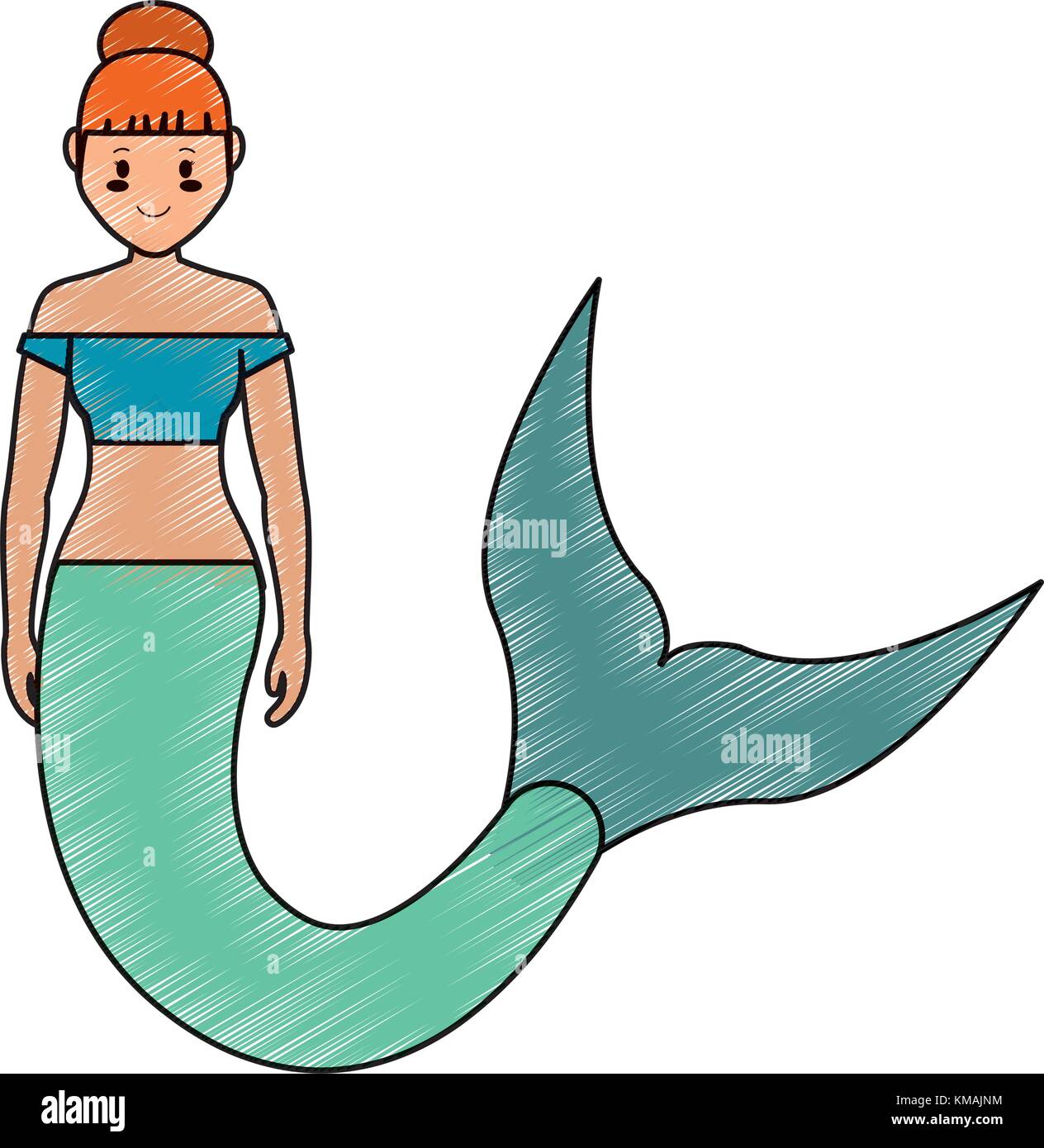 Cute smiling mermaid icon Stock Vector Image & Art - Alamy