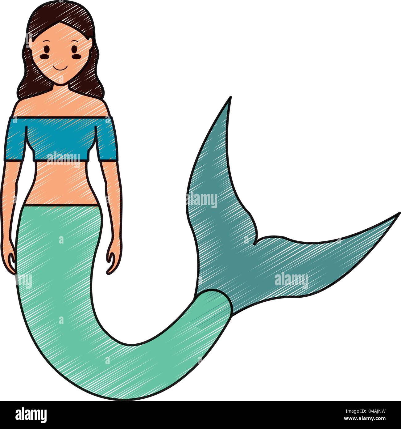 Cute smiling mermaid icon Stock Vector Image & Art - Alamy