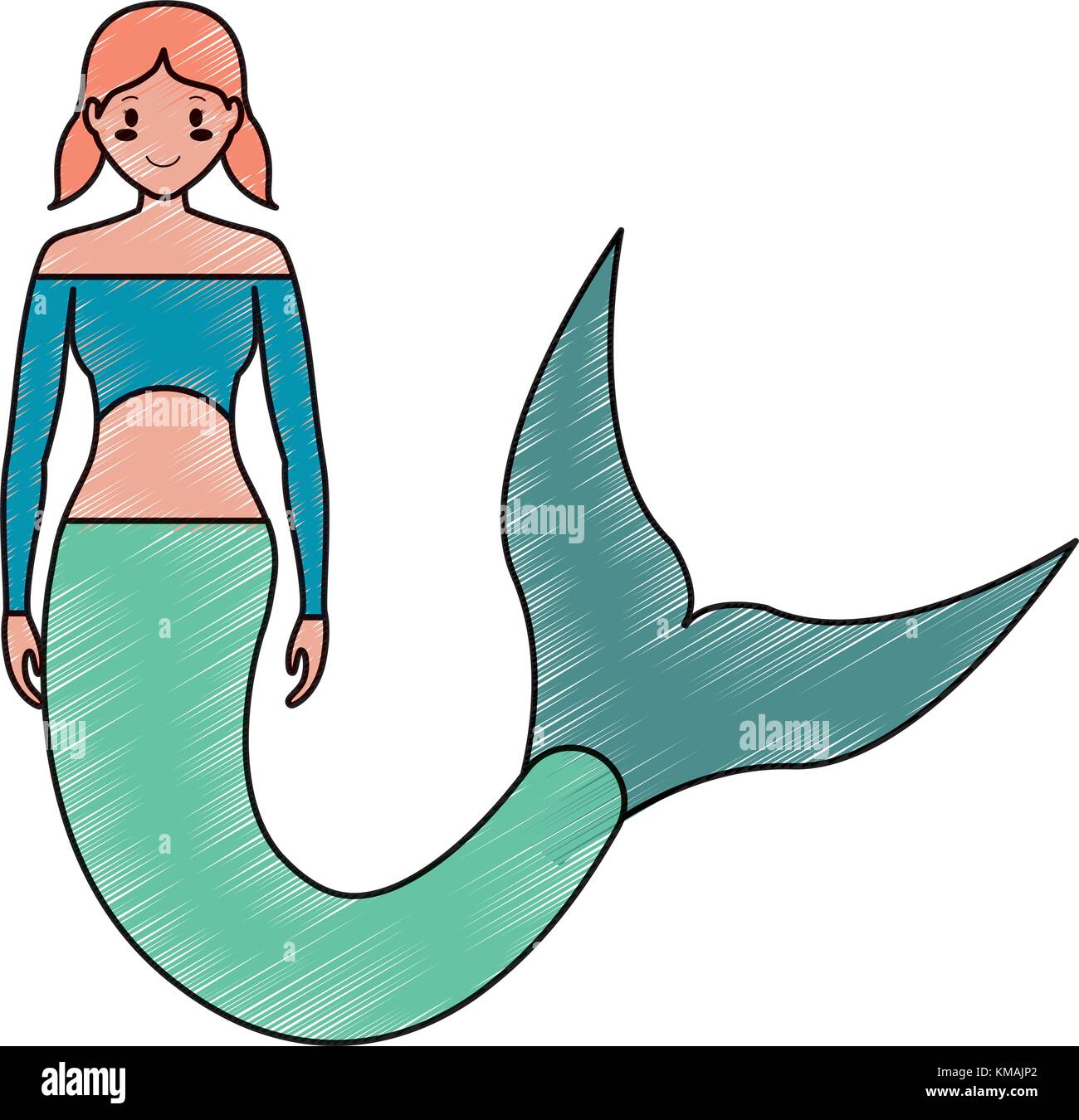 Cute smiling mermaid icon Stock Vector Image & Art - Alamy