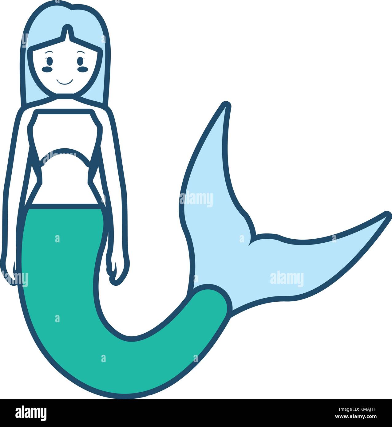 Cute smiling mermaid icon Stock Vector Image & Art - Alamy
