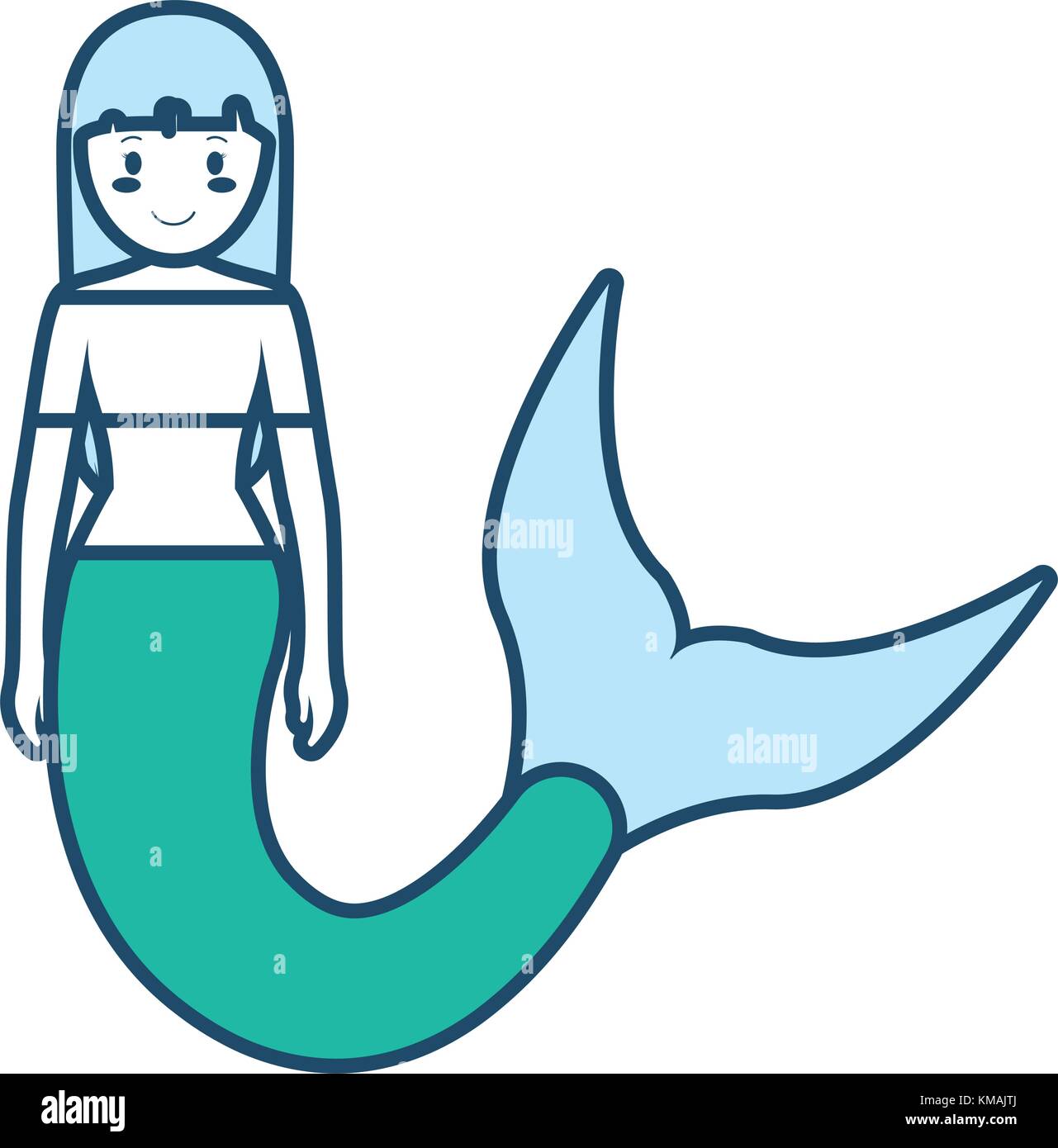 Cute smiling mermaid icon Stock Vector Image & Art - Alamy