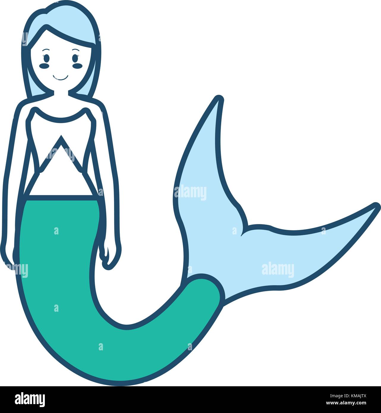 Cute smiling mermaid icon Stock Vector Image & Art - Alamy