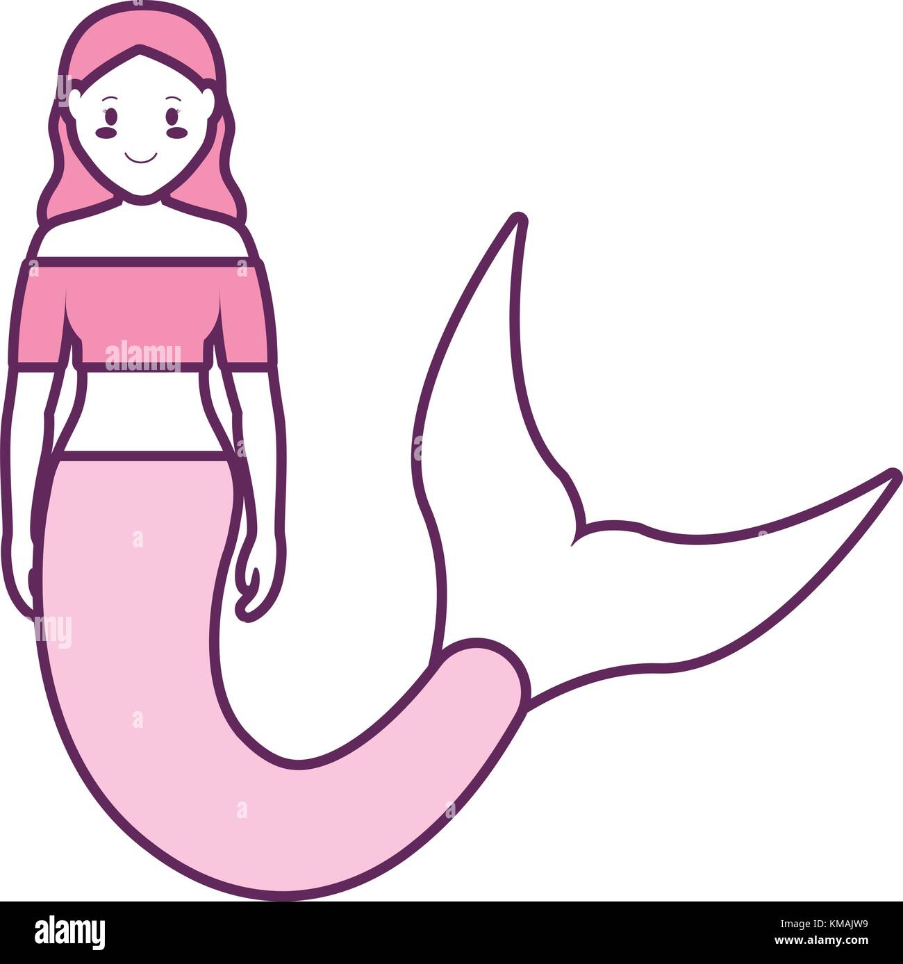 Cute smiling mermaid icon Stock Vector Image & Art - Alamy
