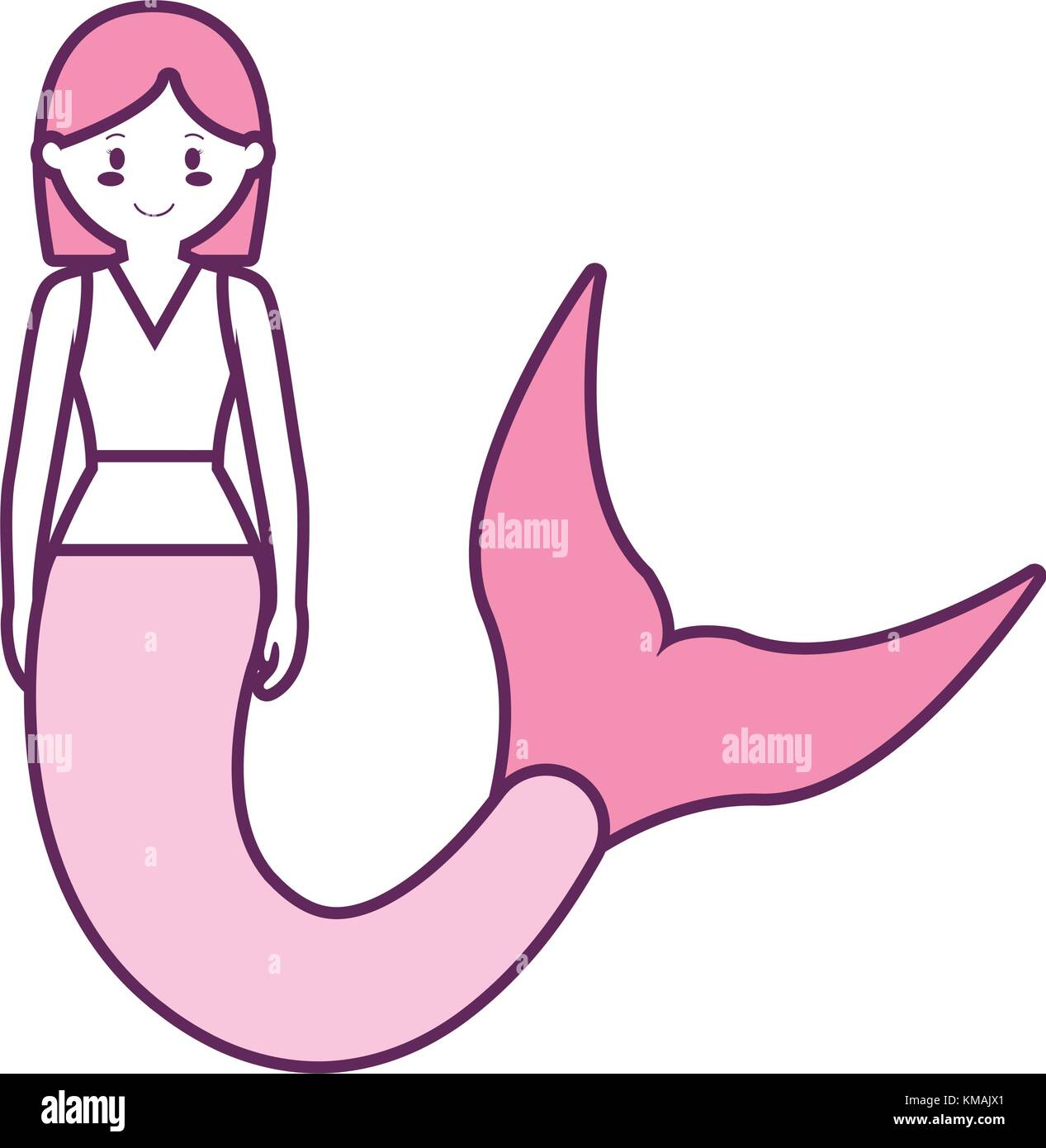 Cute smiling mermaid icon Stock Vector Image & Art - Alamy