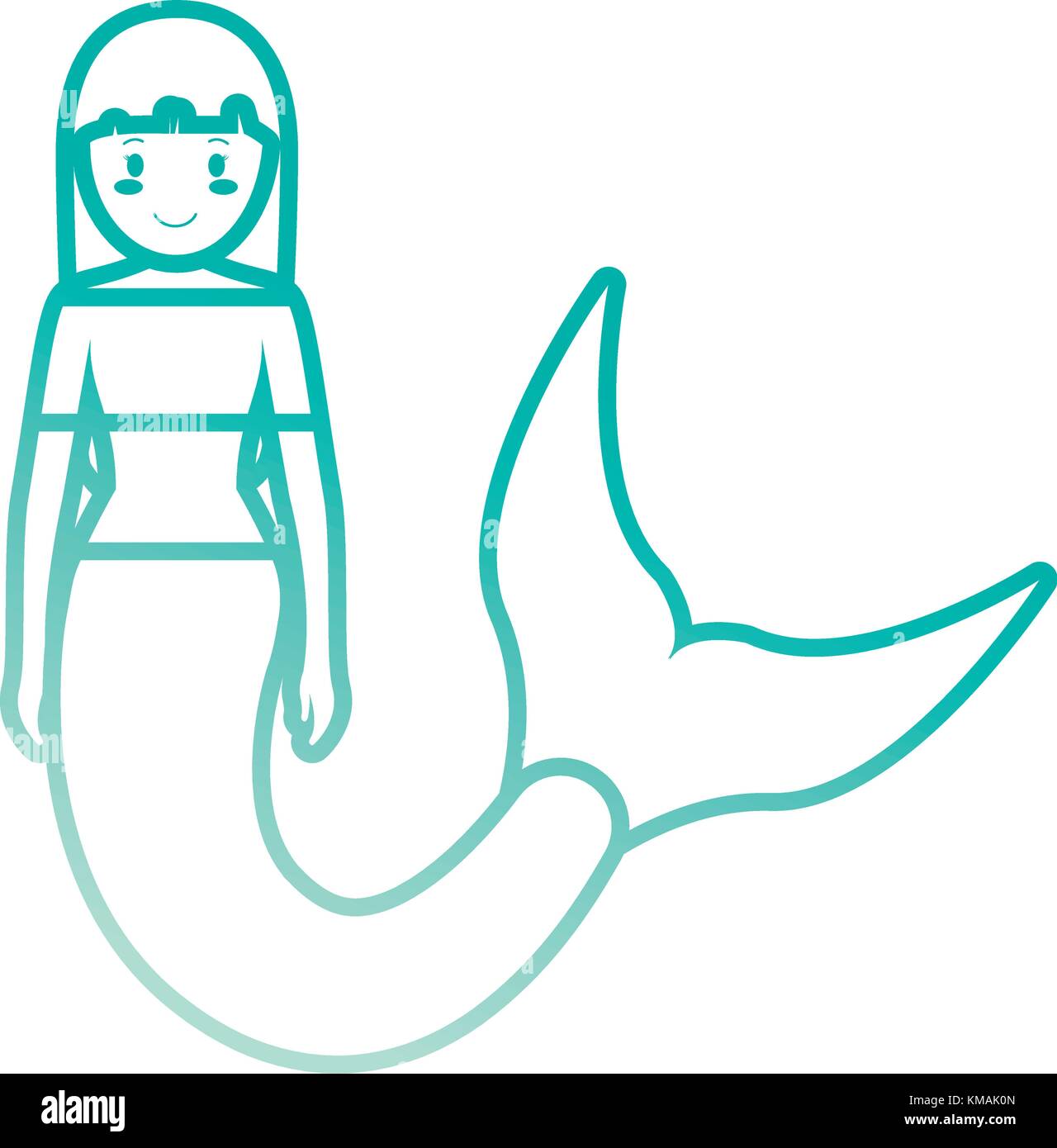 Cute smiling mermaid icon Stock Vector Image & Art - Alamy