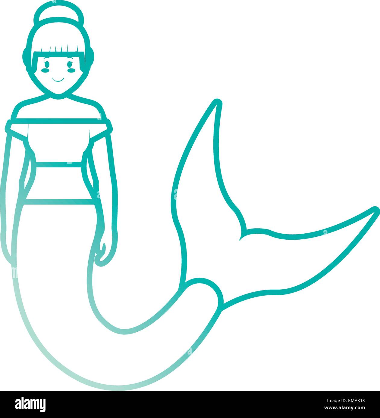 Cute smiling mermaid icon Stock Vector Image & Art - Alamy
