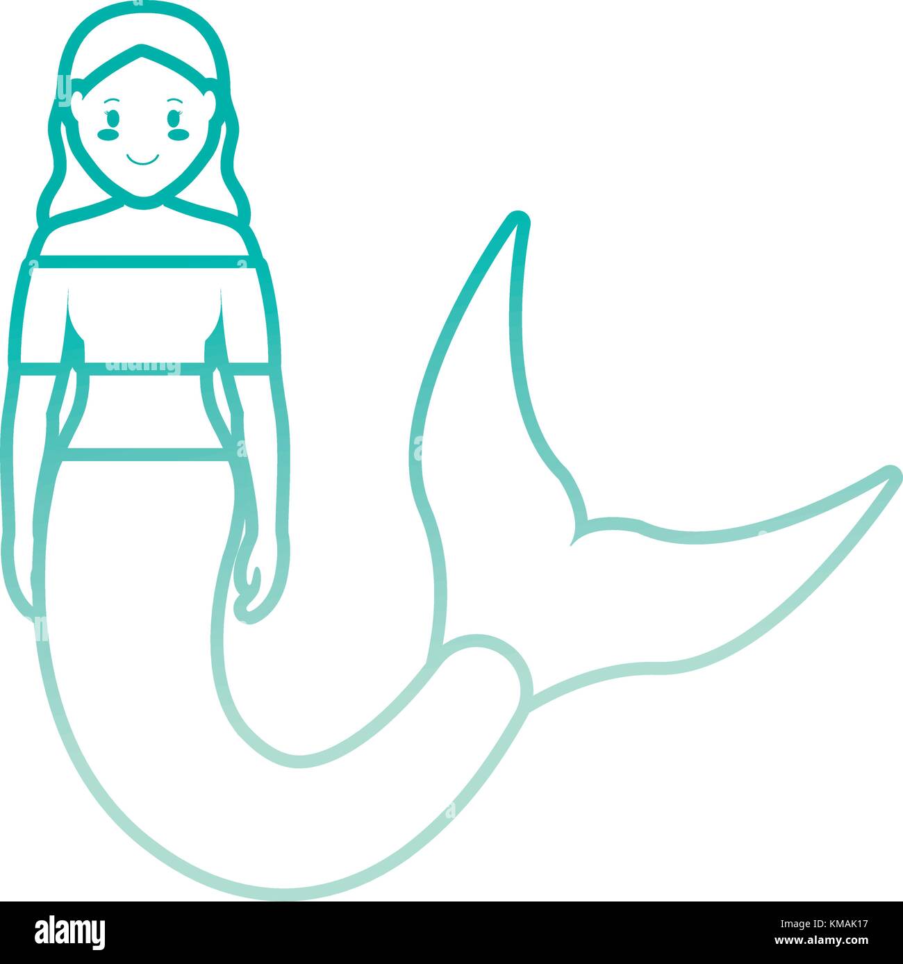 Cute smiling mermaid icon Stock Vector Image & Art - Alamy