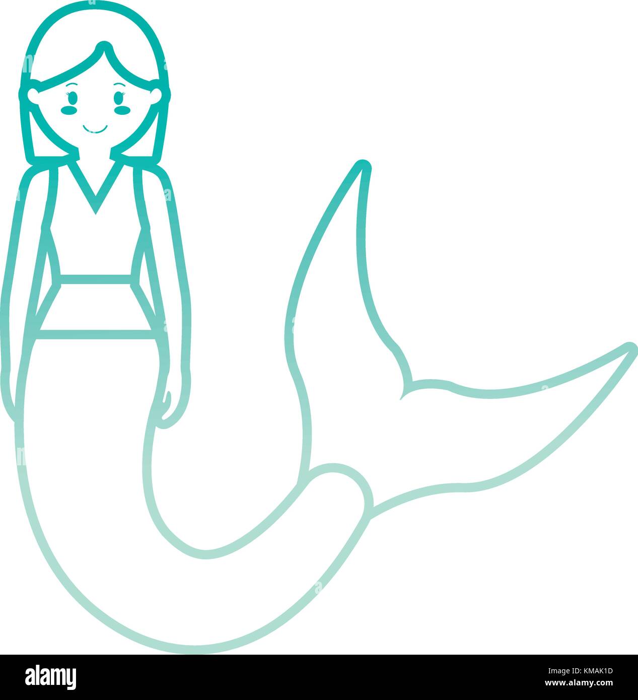 Cute smiling mermaid icon Stock Vector Image & Art - Alamy