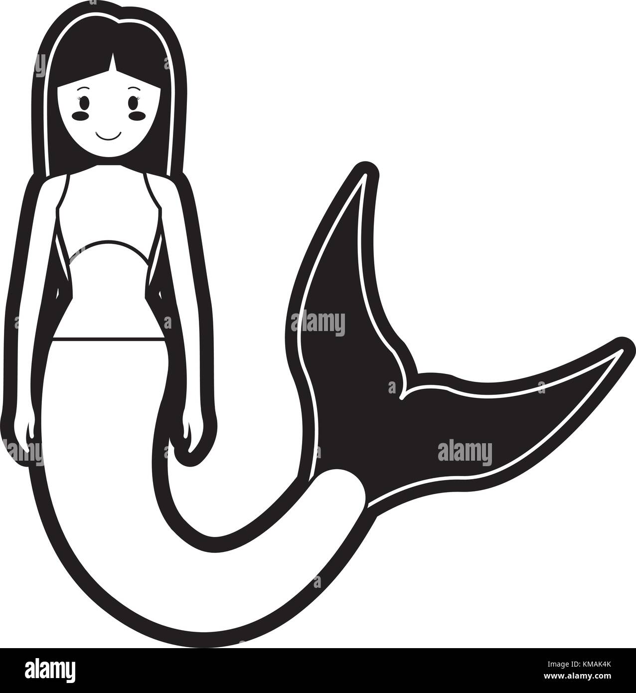 Cute smiling mermaid icon Stock Vector Image & Art - Alamy