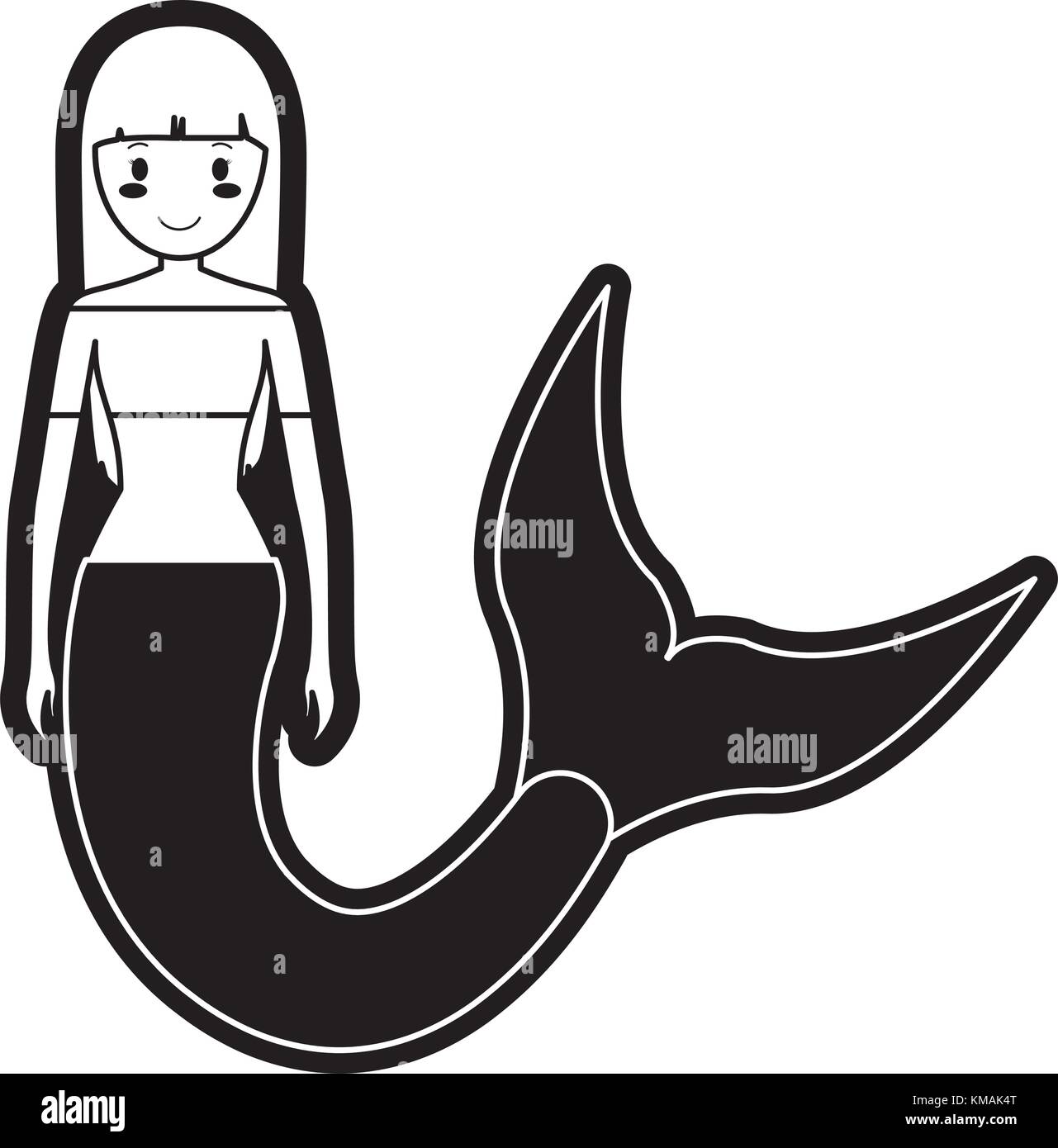 Cute smiling mermaid icon Stock Vector Image & Art - Alamy