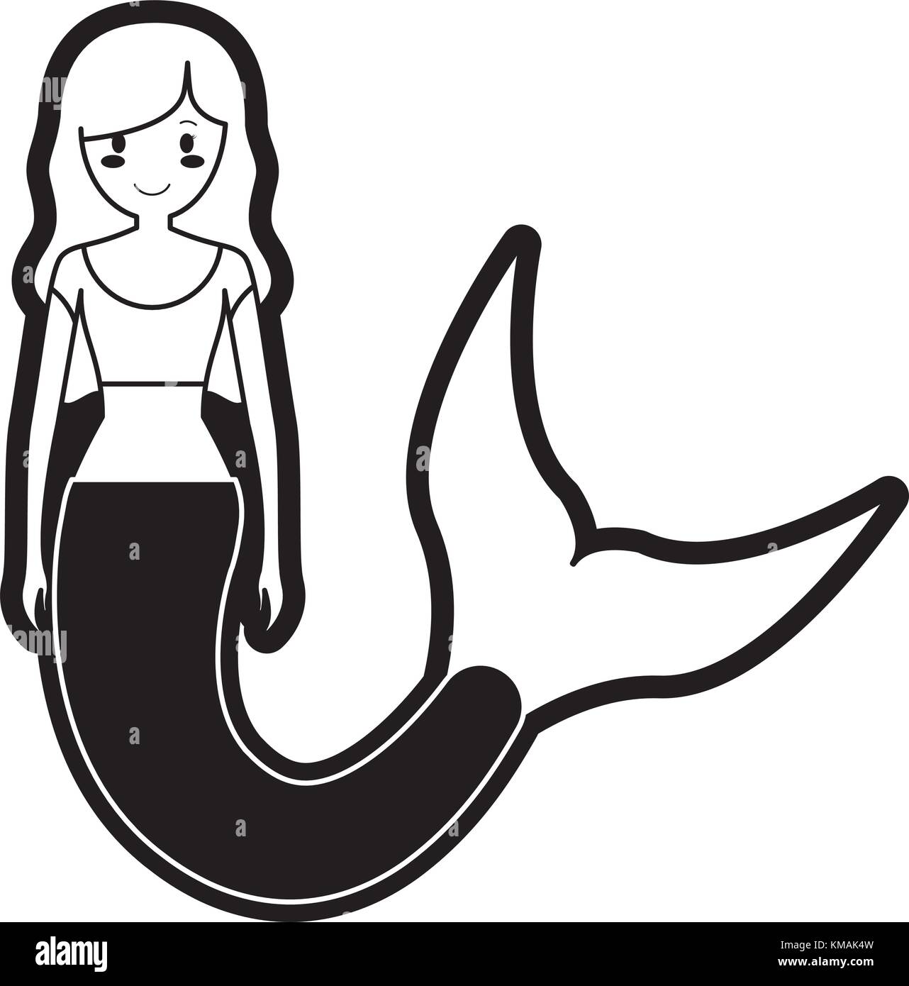 Cute smiling mermaid icon Stock Vector Image & Art - Alamy