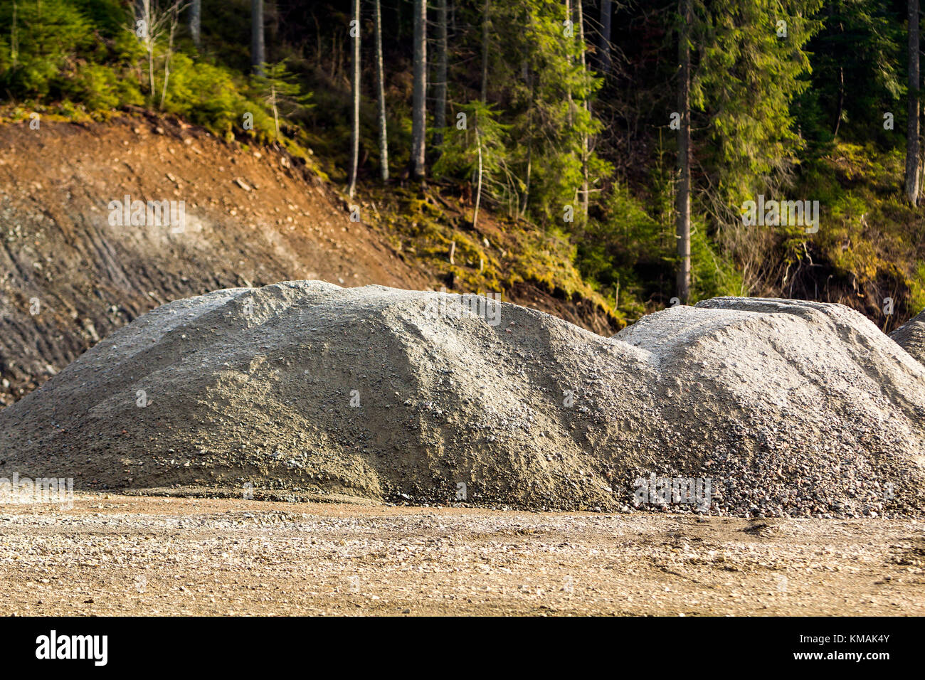 Industrial background with pile of gravel. Extraction of gravel ...