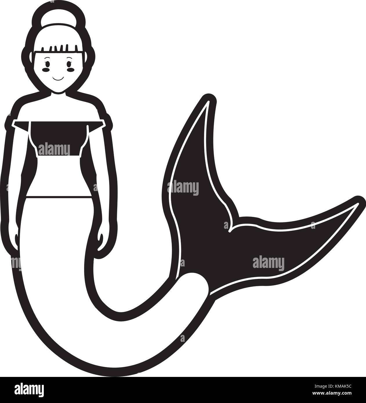 Cute smiling mermaid icon Stock Vector Image & Art - Alamy