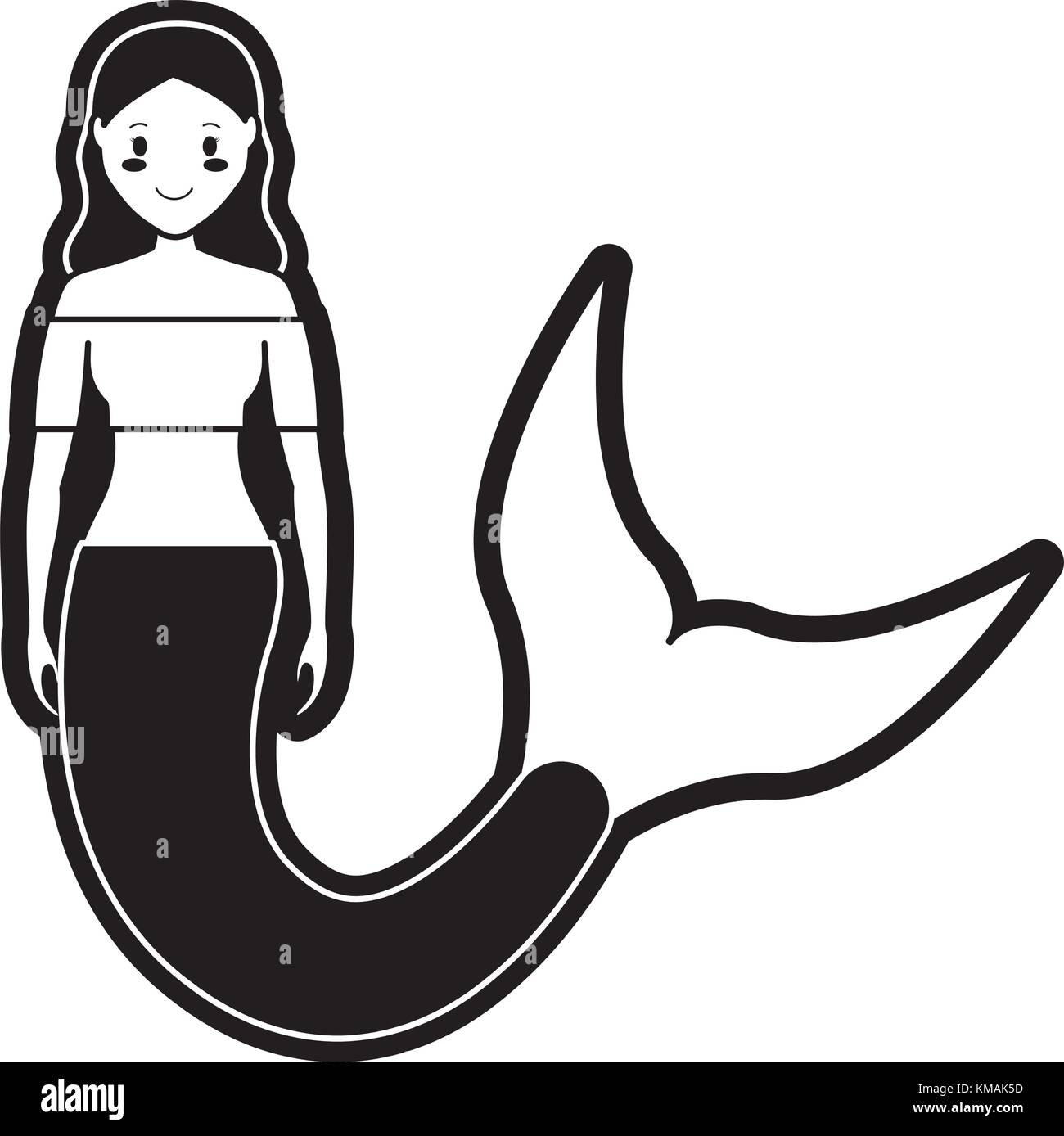 Cute smiling mermaid icon Stock Vector Image & Art - Alamy