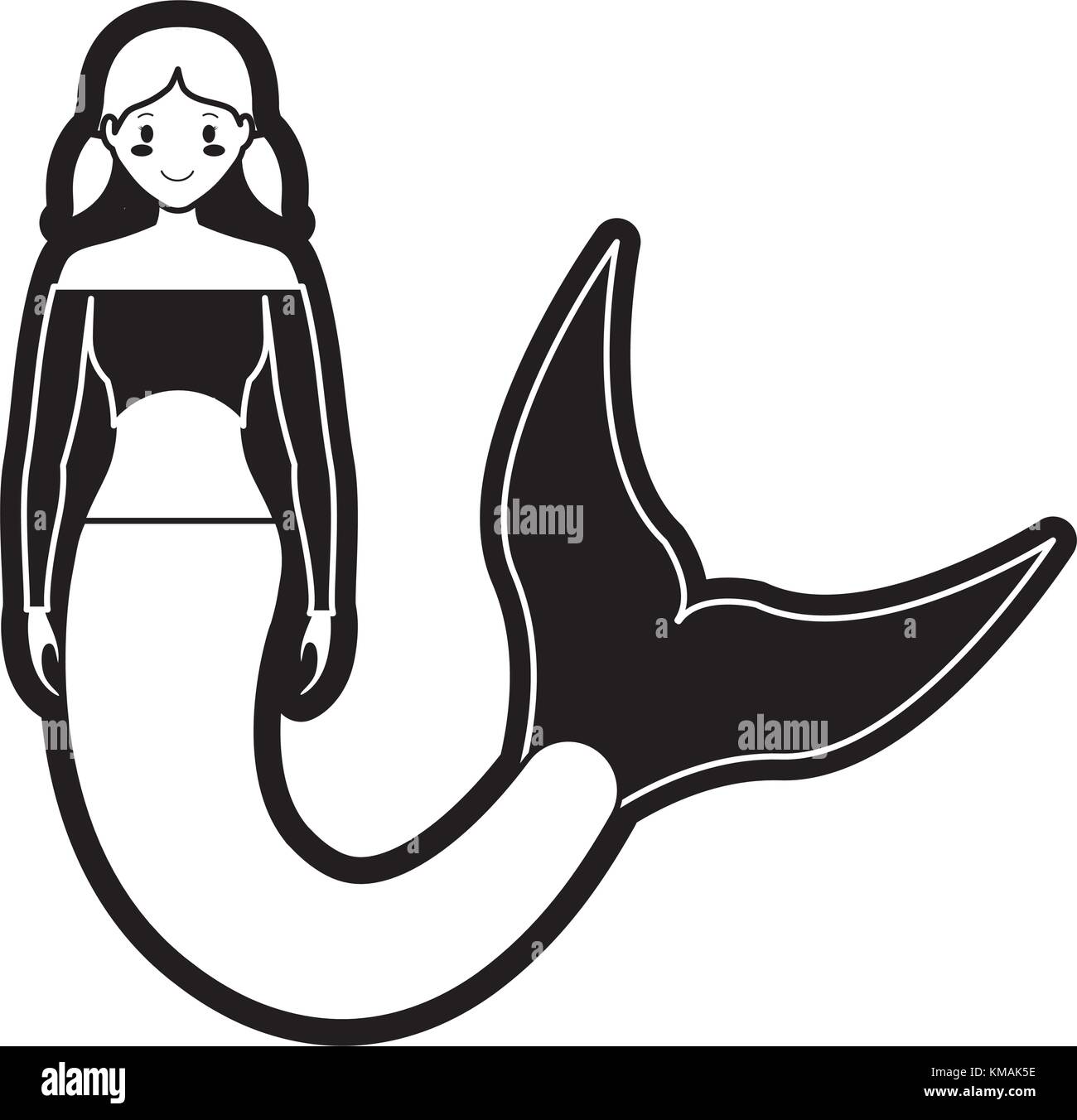 Cute smiling mermaid icon Stock Vector Image & Art - Alamy