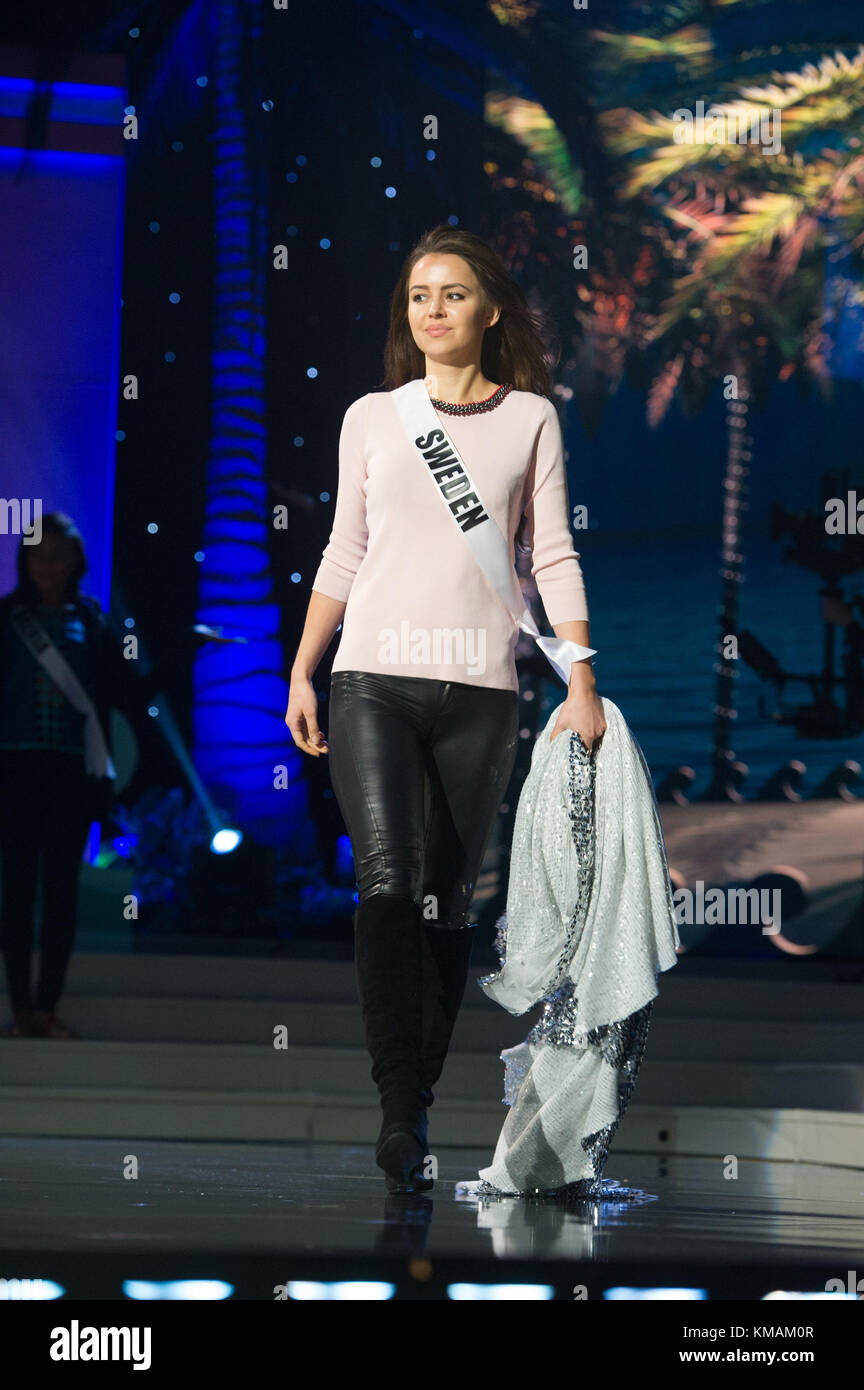 DORAL, FL - JANUARY 23: Camilla Hansson, Miss Sweden 2014, rehearses on ...